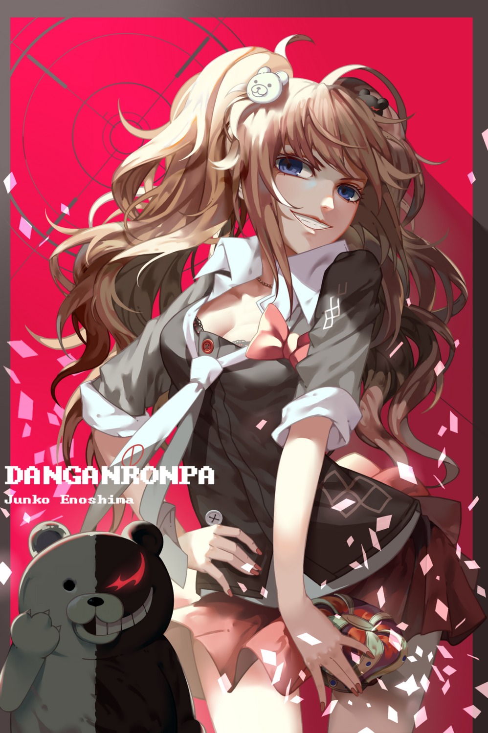 lightofheaven dangan-ronpa enoshima junko monokuma cleavage | #265353 | yande.re